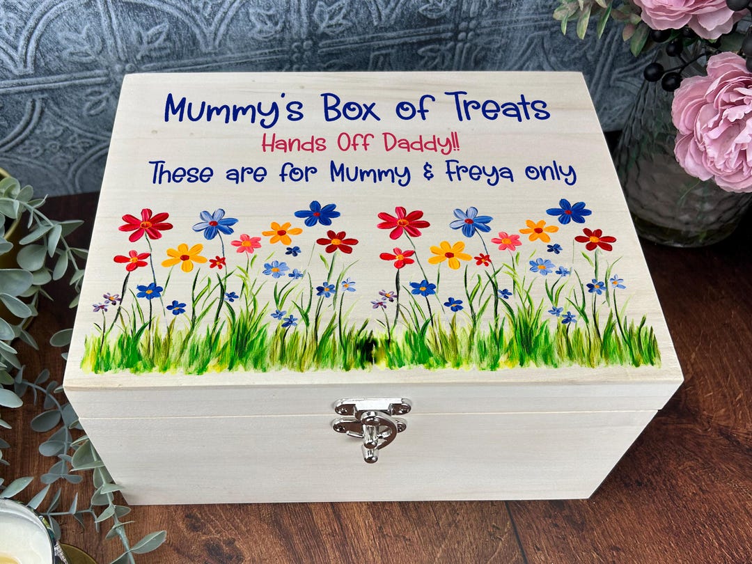 Personalised Mum Memory Box - Mother's Day Gift - Bright Vibrant Flower ...