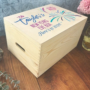 Fireworks New Years Eve Hamper Box Family Personalised Gift Celebration ...