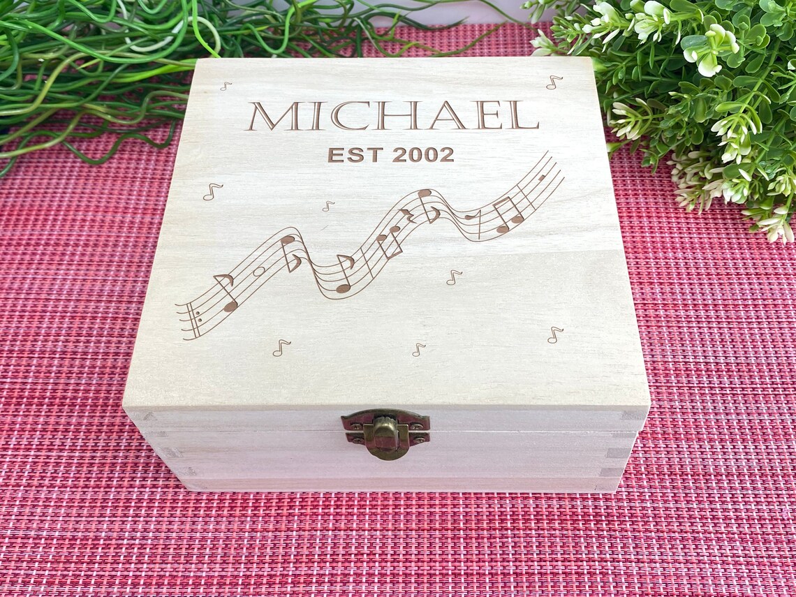 Music Notes Design Music Sheet CD Storage Box Memorabilia - Etsy