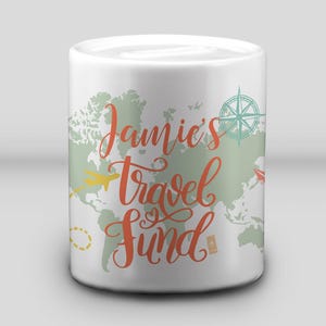 Travel Fund Mountains Money Box Adventure Gift Personalised Gap Year ...