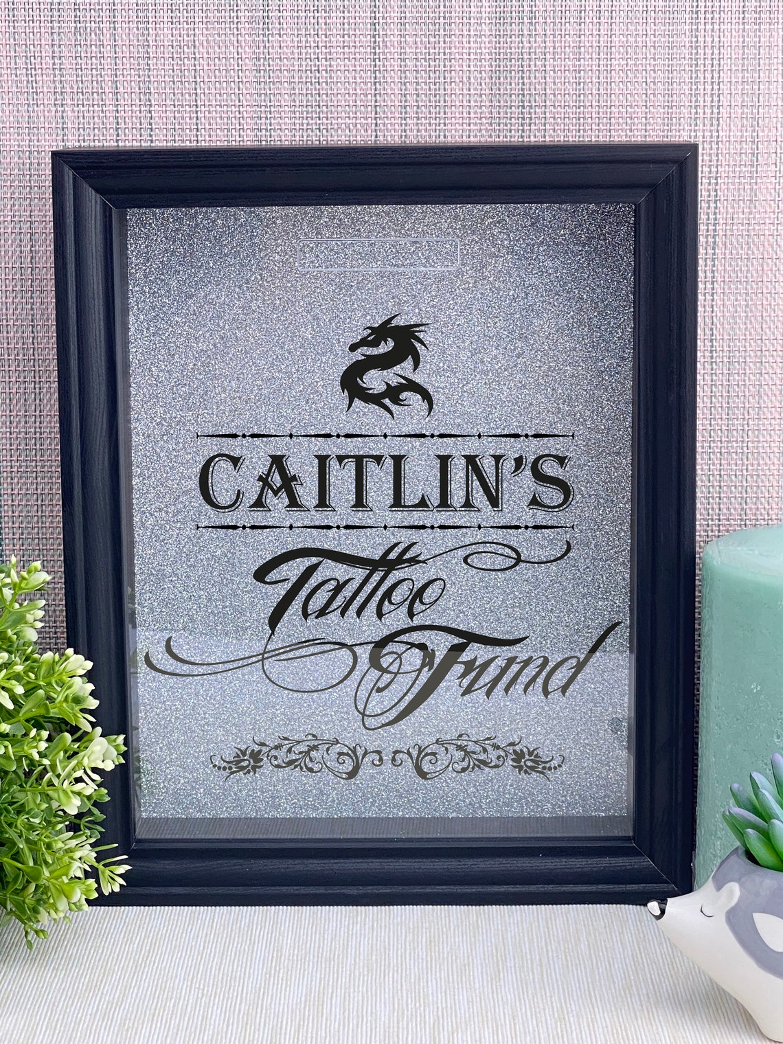 Tattoo Fund Box Savings Personalised Gift Ink Deep Frame Any | Etsy