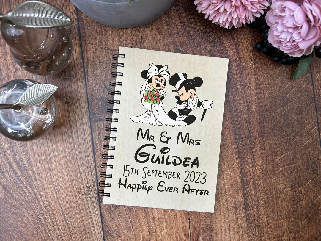 Mickey and Minnie Mouse Mr & Mrs Disney Personalised Wedding Guest Book ...