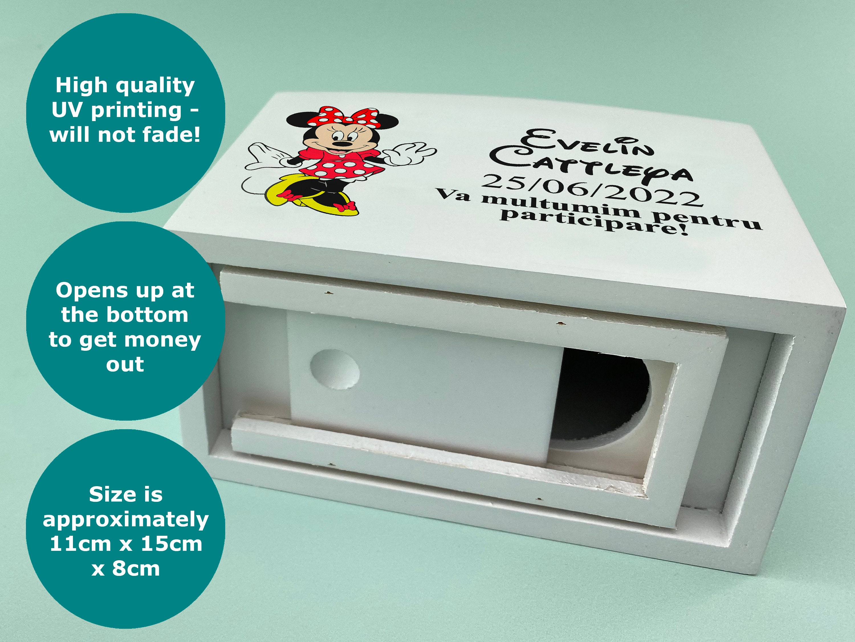 Minnie Mouse Money Box Personalised New Baby Saving Gift - Etsy.de