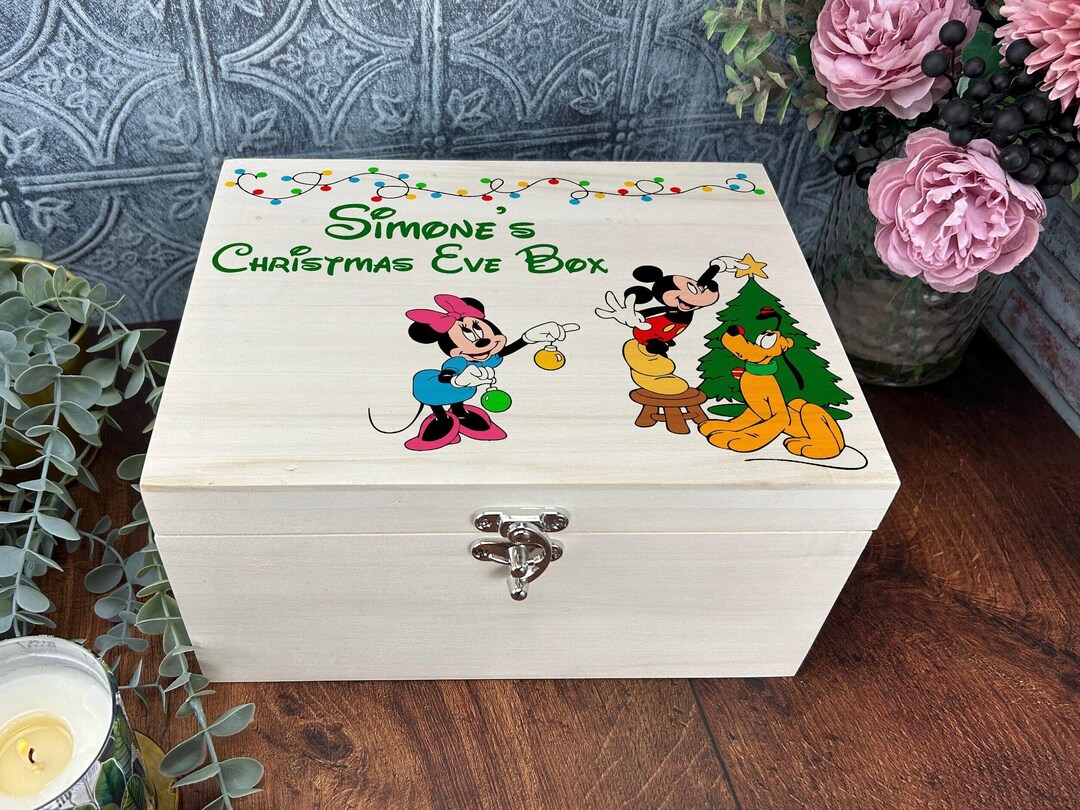 Mickey Minnie Mouse Pluto Christmas Tree XMAS Eve Box Treats Present ...