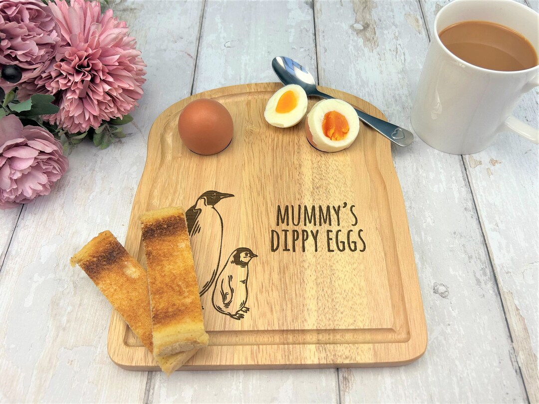 Emperor Penguin Egg Soldiers Breakfast Board Personalised Dippy Eggs ...