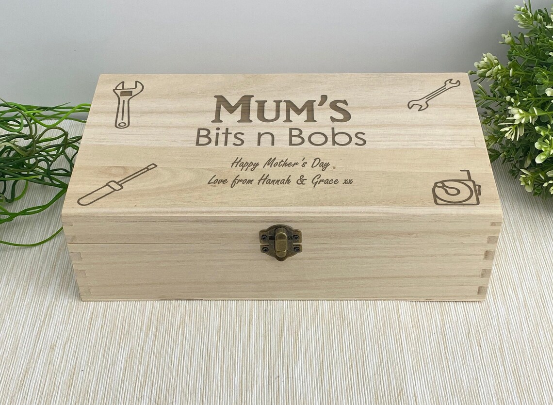 Mums Bits N Bobs Mother's Day Tool Box Gift Personalised Mummy Trinkets ...
