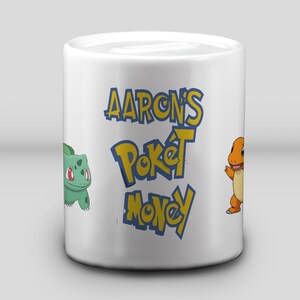 Personalised Pokemon Pocket Money Ceramic Money Box Any Name - Etsy