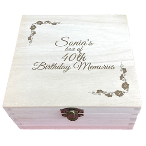 Birthday Memory Box Memories Personalised Gift 18th 21st 30 40 50 Time ...