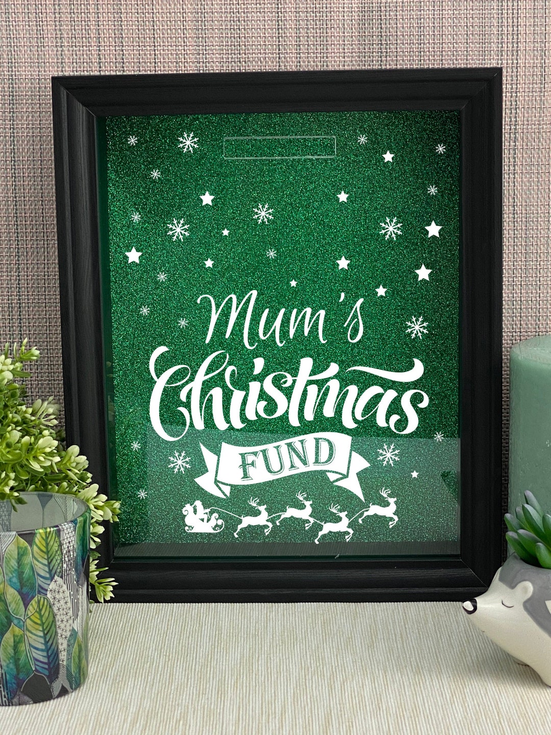 Christmas Fund Box Personalised Savings Money Box Festive XMAS Santa ...