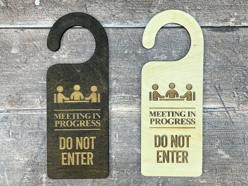 Meeting in Progress Do Not Disturb Enter Door Hanger Work Home - Etsy