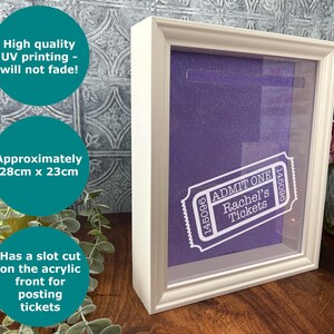 Ticket Box Keepsake Personalised Frame Memory Box Gift Concerts ...