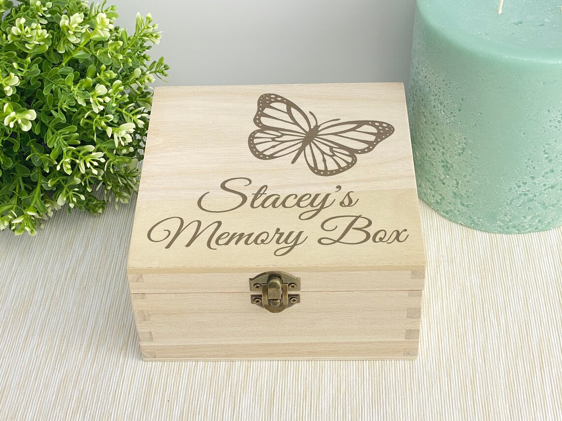 Butterfly Gift Box Personalised Wooden Memory Box Memories - Etsy