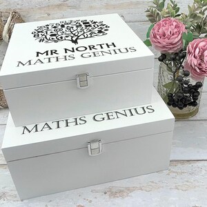 Maths Teacher Gift Personalised Wooden Box - Math Genius - Trinkets ...