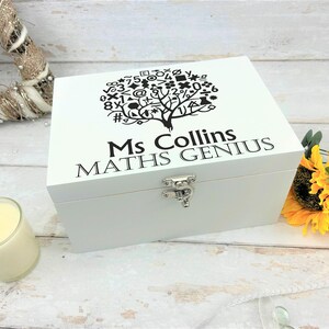 Maths Teacher Gift Personalised Wooden Box - Math Genius - Trinkets ...