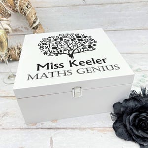 Maths Teacher Gift Personalised Wooden Box - Math Genius - Trinkets ...