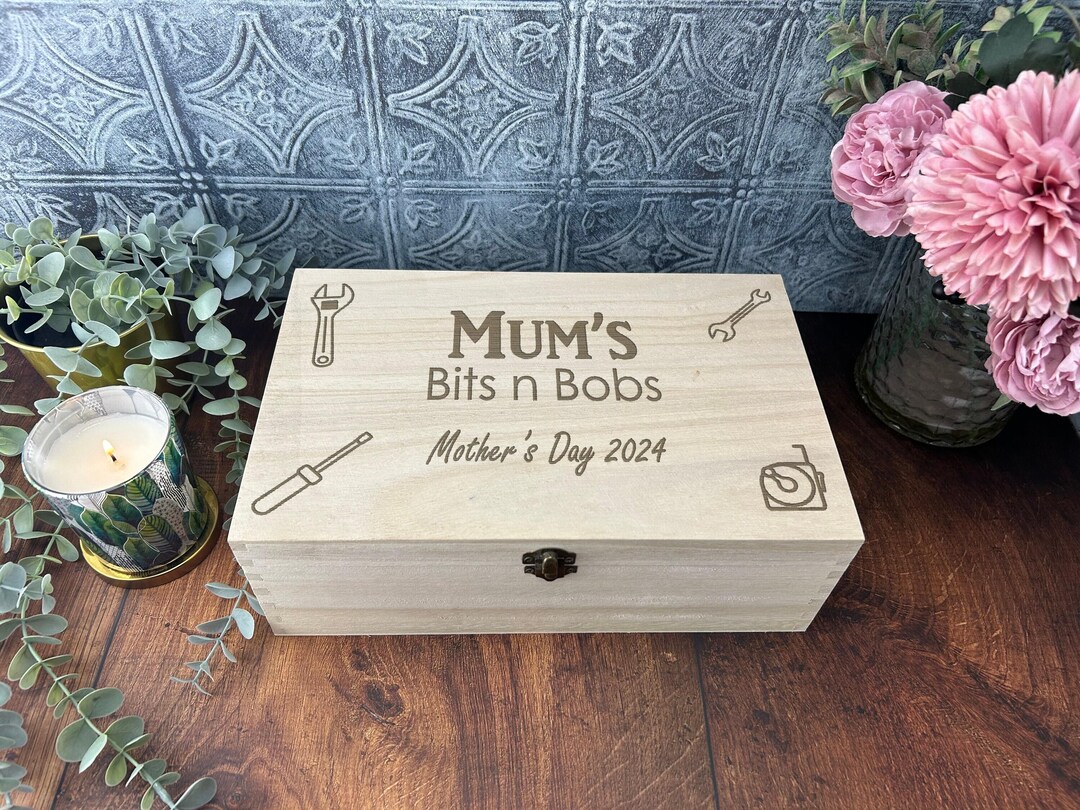 Mums Bits N Bobs Mother's Day Tool Box Gift Personalised Mummy Trinkets ...