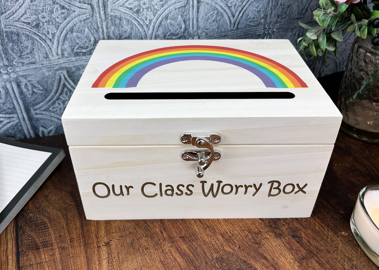 Worry Box Primary School Drop Box Rainbow Personalised Pupils Mental ...