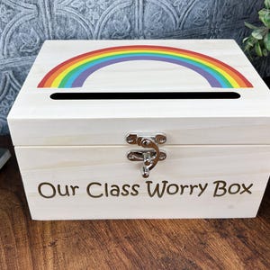 Worry Box Primary School Drop Box Rainbow Personalised Pupils Mental ...
