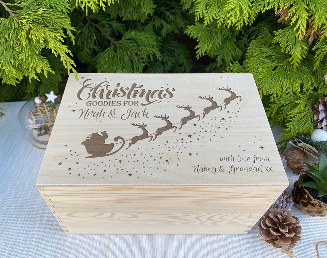 Santa Sleigh Christmas Eve Box Hamper Gift Personalised Message XMAS ...