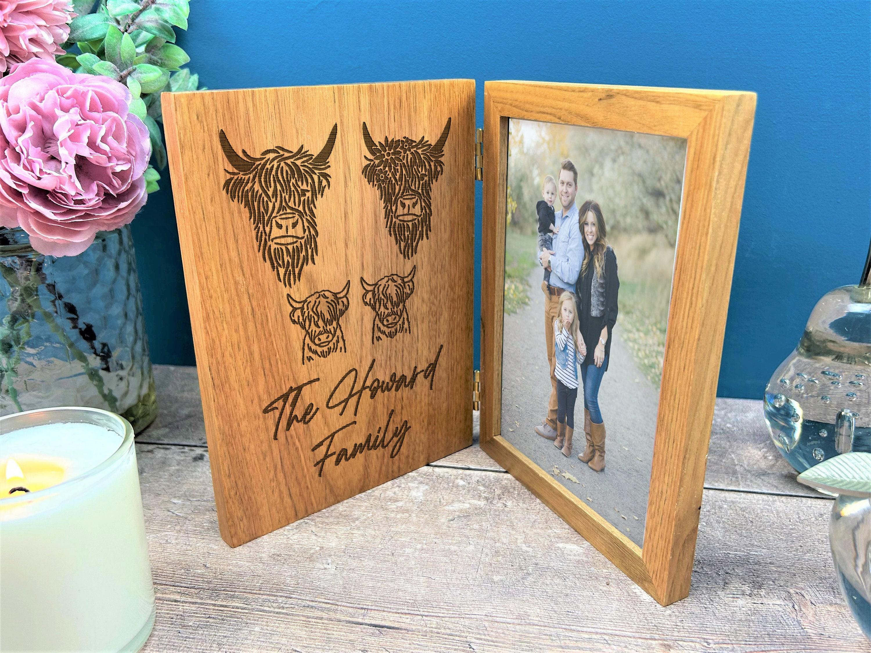 Highland Cow Family Design Personalised Gift Photo Frame New Baby ...
