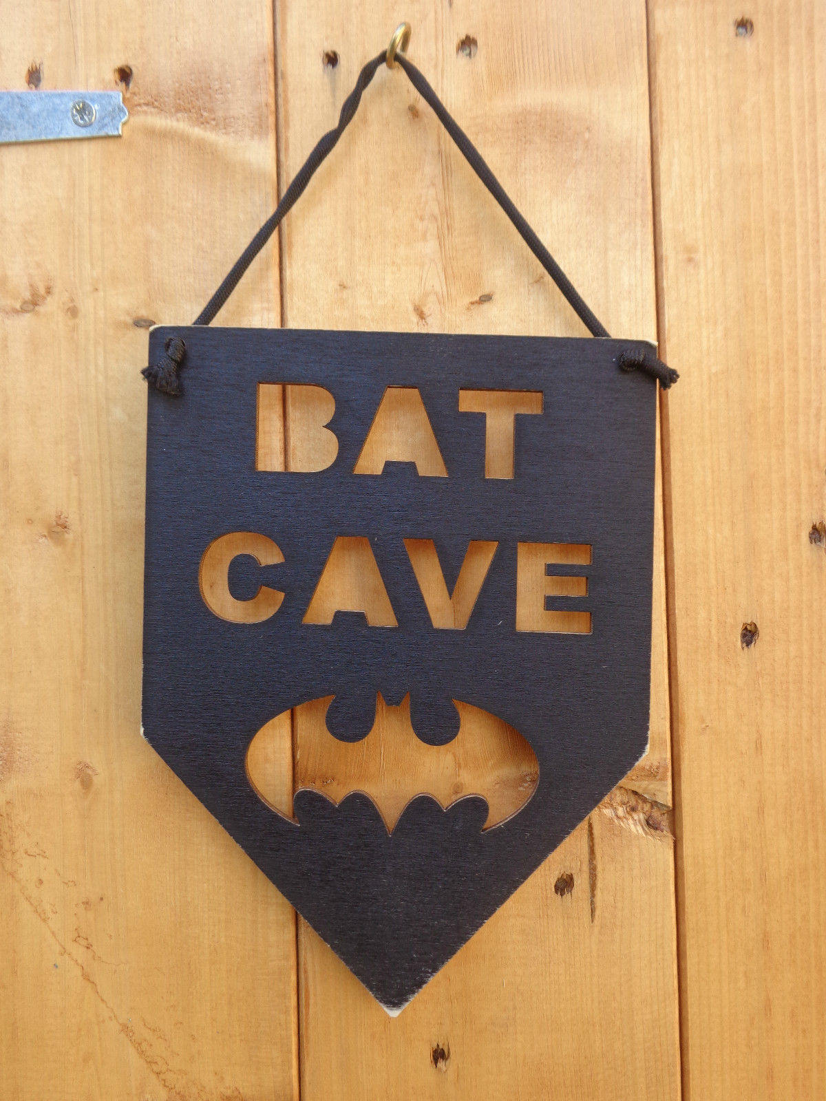 Hand Crafted Cut Out Wooden Bat Cave Sign Black Batman | Etsy