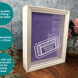 Ticket Box Keepsake Personalised Frame Memory Box Gift Concerts ...