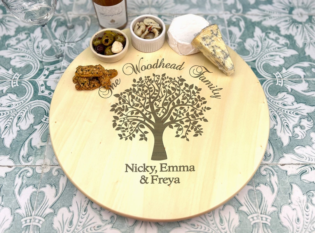 Family Tree Lazy Susan Personalised Dining Gift Housewarming Serving ...