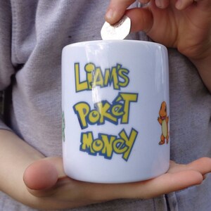 Personalised Pokemon Pocket Money Ceramic Money Box Any Name - Etsy