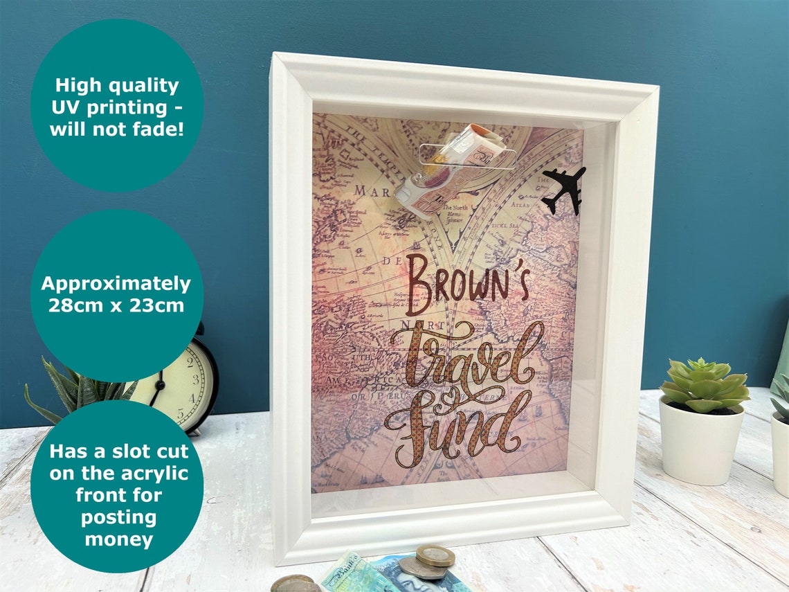 Travel Fund Adventure Money Box Travelling Gift Personalised - Etsy