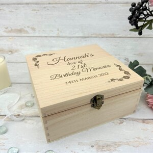 Birthday Memory Box Memories Personalised Gift 18th 21st 30 40 50 Time ...