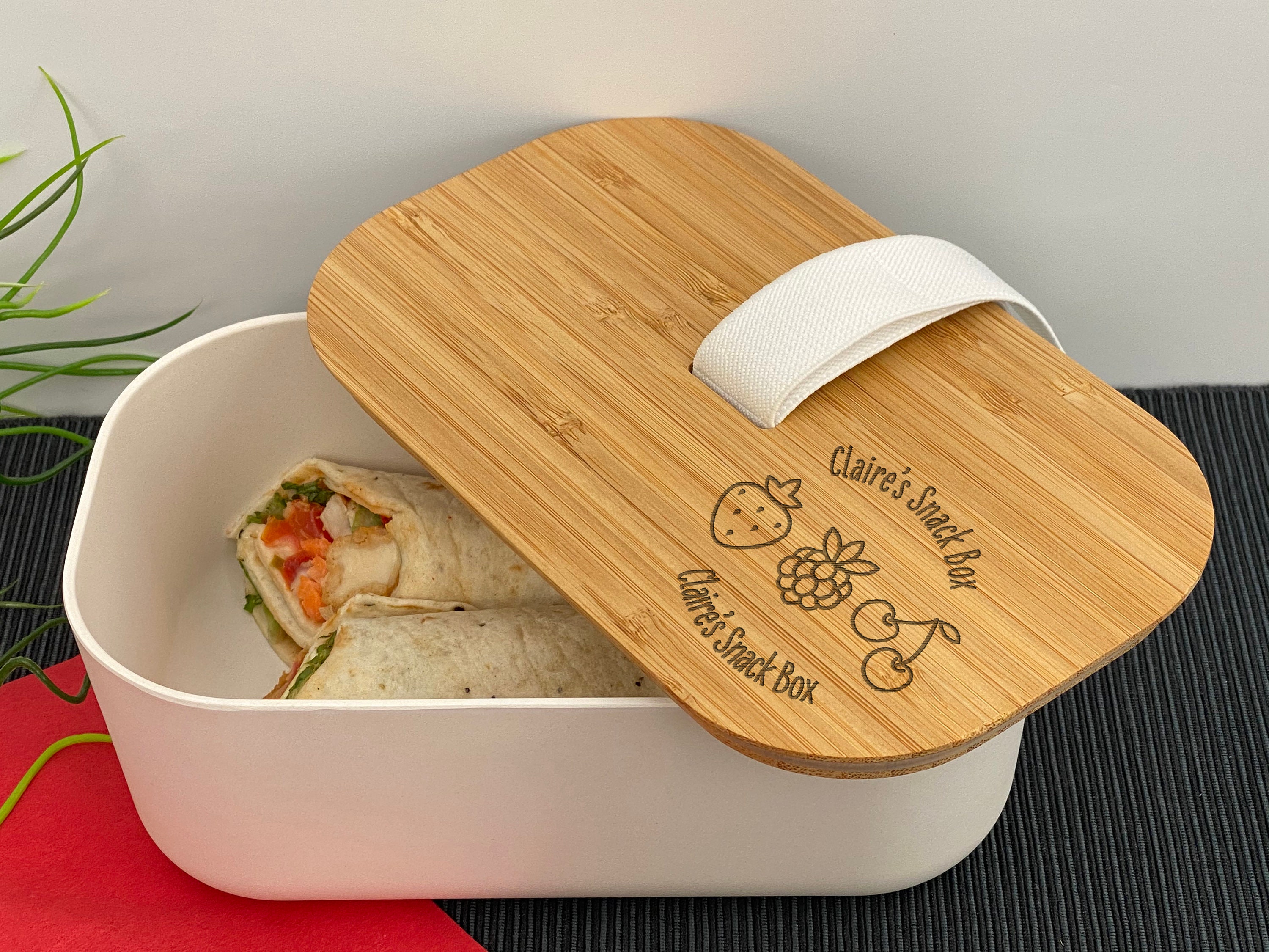 Snack Box Personalised Bamboo Eco Friendly Lunchbox School - Etsy UK