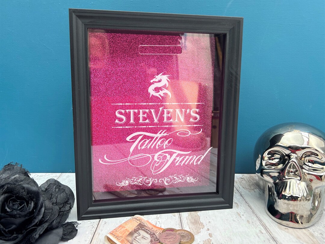 Tattoo Fund Box Savings Personalised Gift Ink Deep Frame Any Name ...