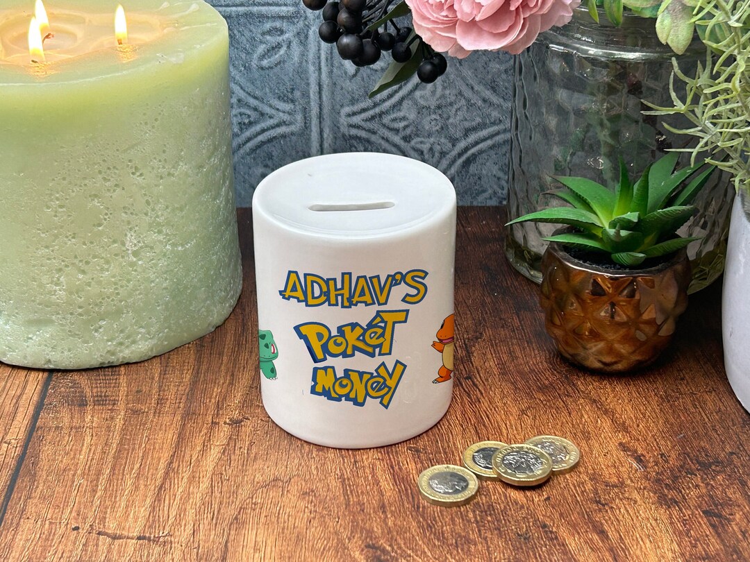 Personalised Pokemon Pocket Money Ceramic Money Box Any Name - Etsy