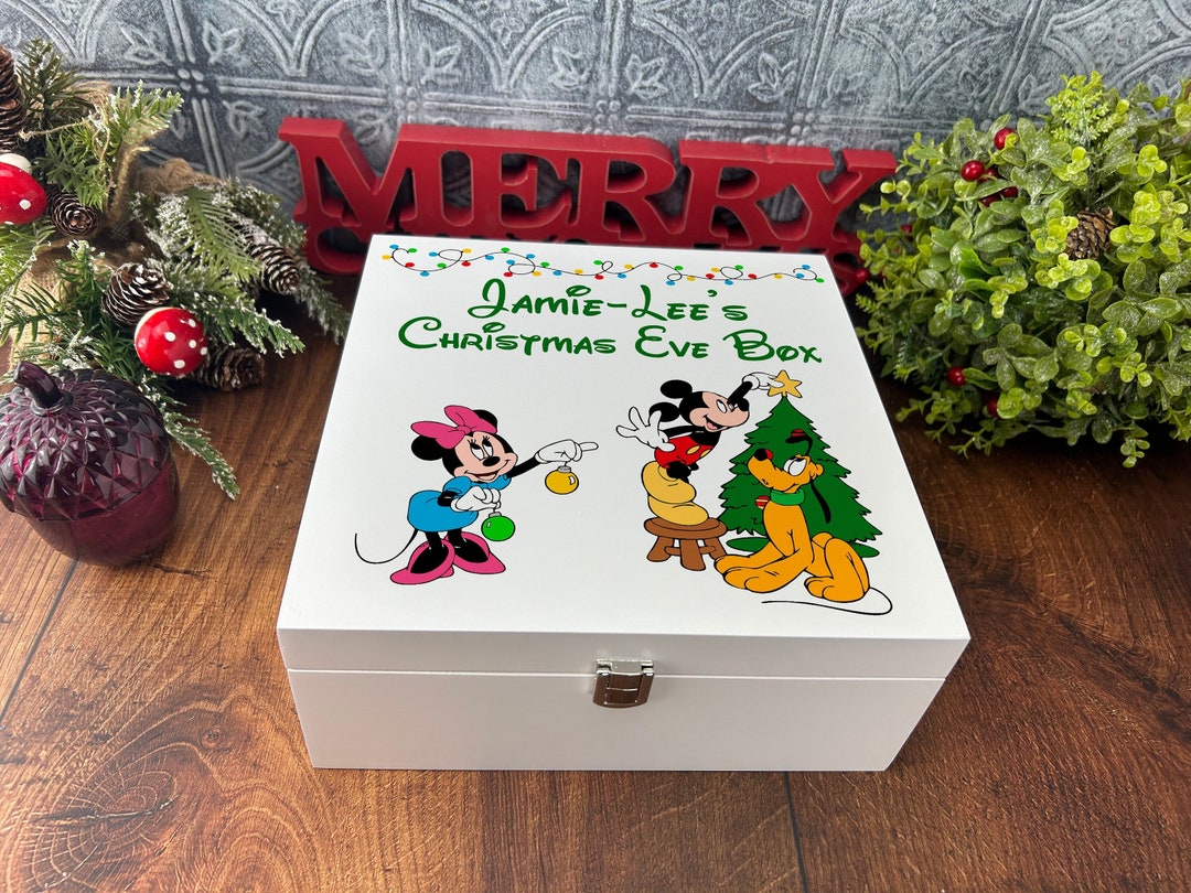 Mickey Minnie Mouse Pluto Christmas Tree XMAS Eve Box Treats Present ...
