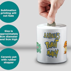 Personalised Pokemon Pocket Money Ceramic Money Box Any Name - Etsy