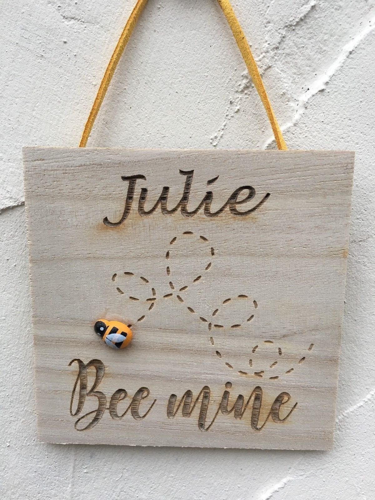 Personalised Wooden Engraved Plaque bee Mine Any | Etsy
