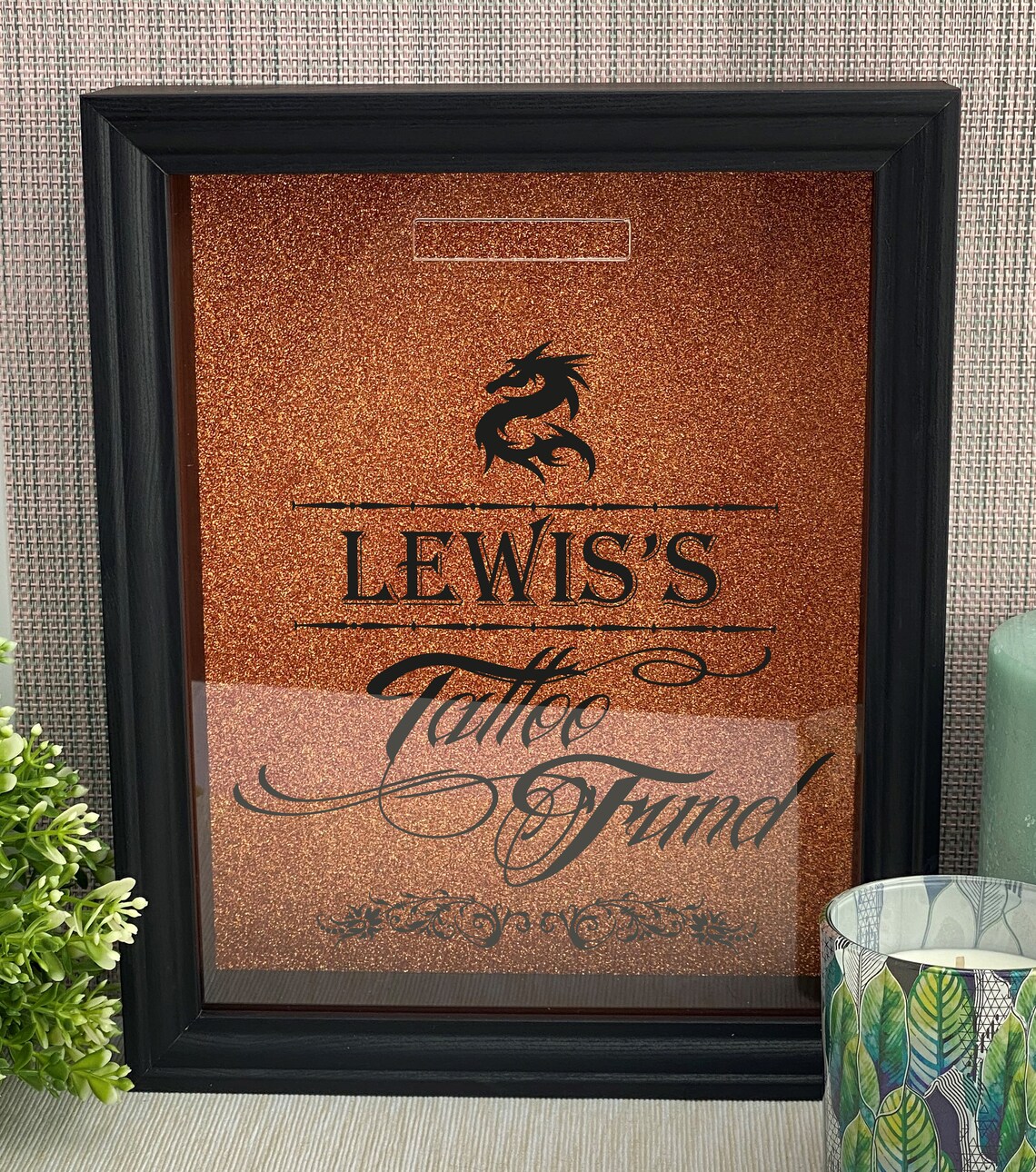 Tattoo Fund Box Savings Personalised Gift Ink Deep Frame Any | Etsy