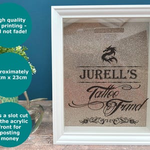 Tattoo Fund Box Savings Personalised Gift Ink Deep Frame Any Name ...