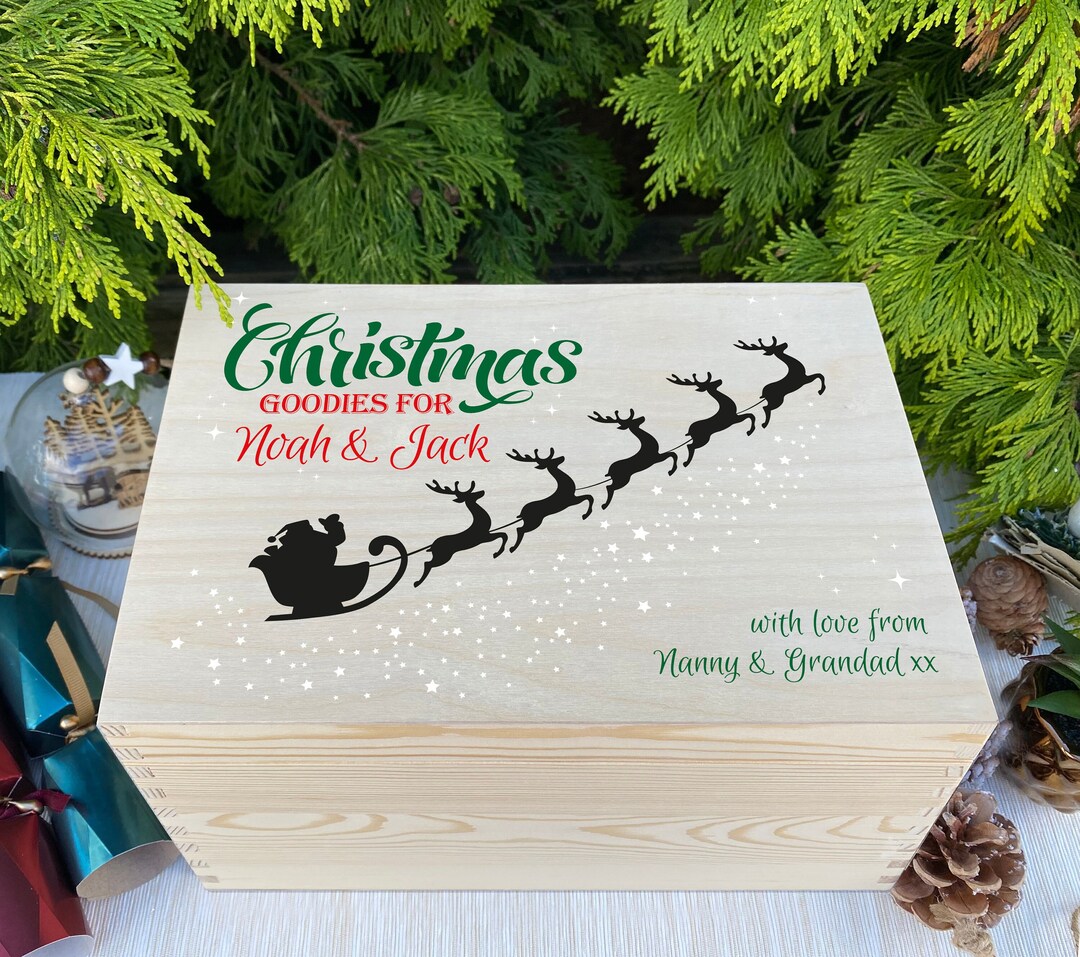 Santa Sleigh Christmas Eve Box Hamper Gift Personalised Message XMAS ...