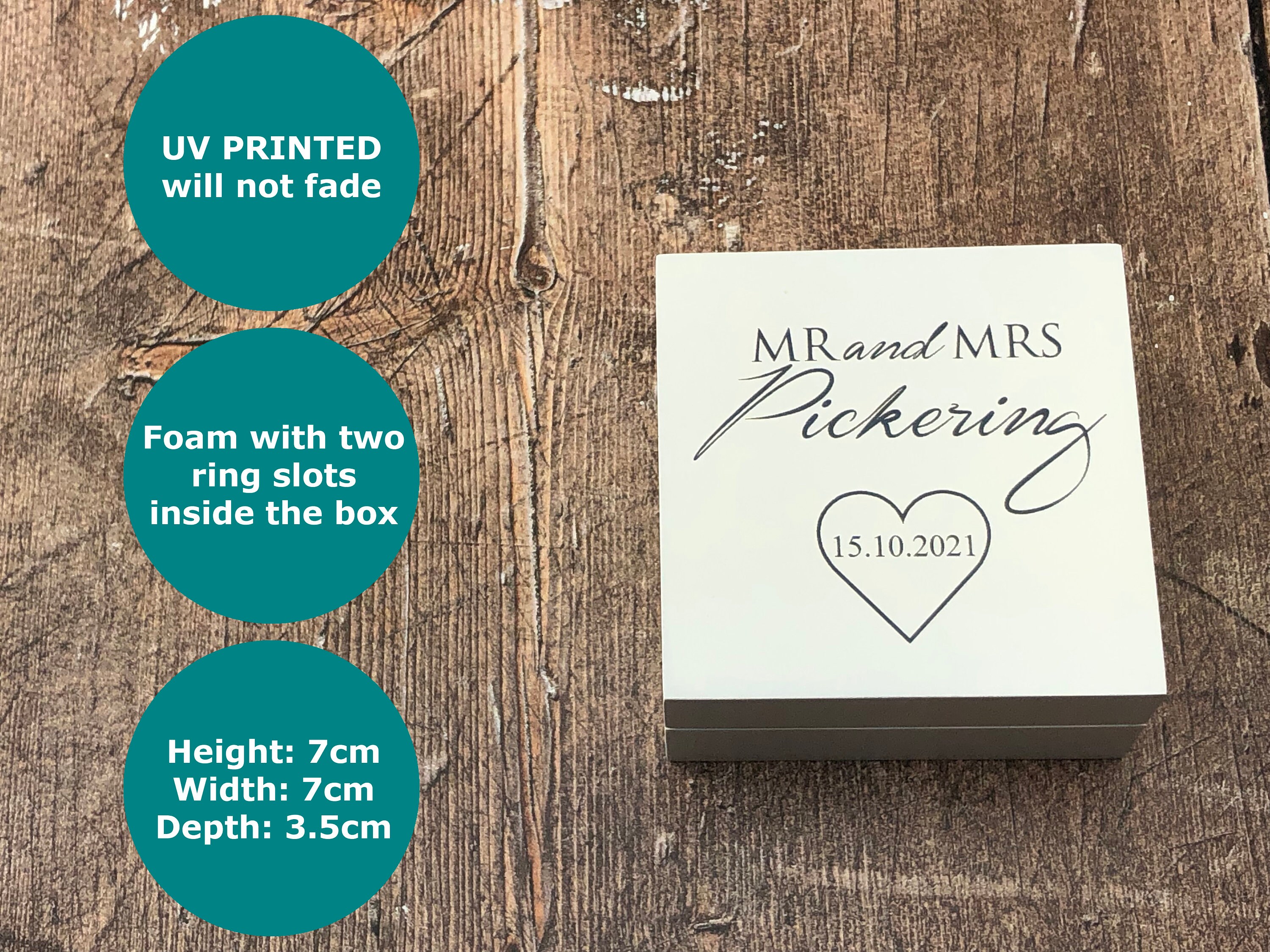 Double Ring Box Personalised Wedding Day Heart Ring Carrier - Etsy