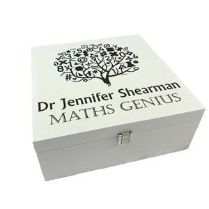 Maths Teacher Gift Personalised Wooden Box - Math Genius - Trinkets ...