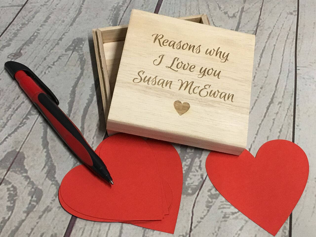 Personalised Reasons why I love you Box Valentines Engagement | Etsy