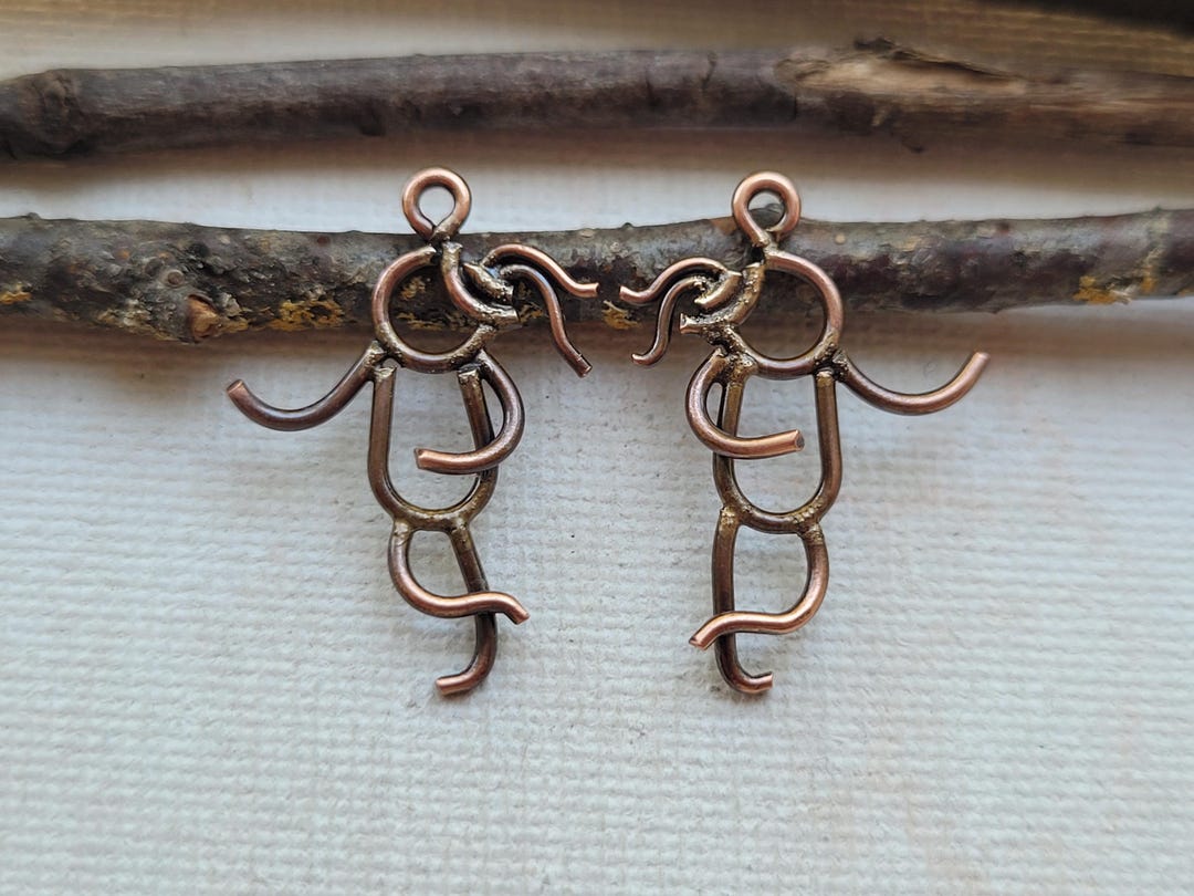 Stick Figure Earring Charms - Stick Man Earring Dangles - Handmade ...