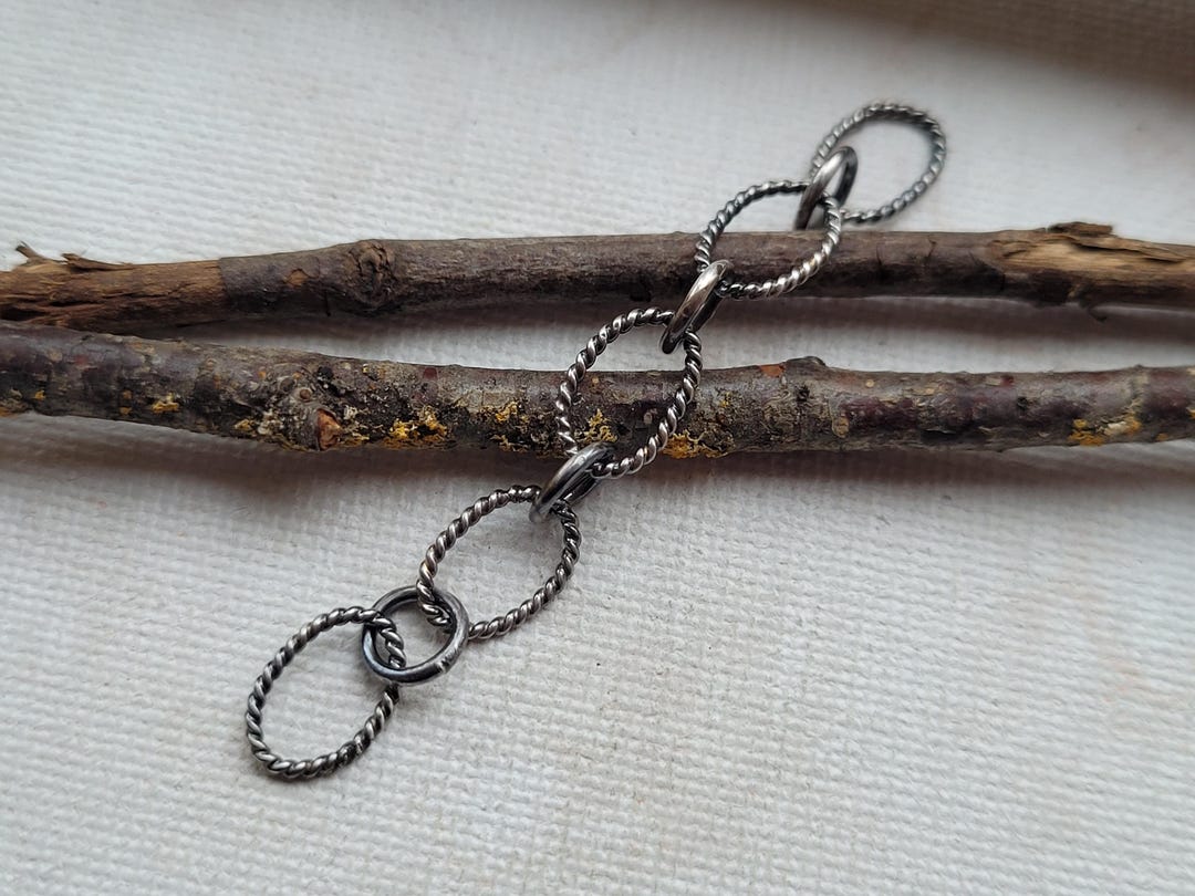 Handmade Sterling Silver Chain Segment - Artistic Sterling Silver Cable ...