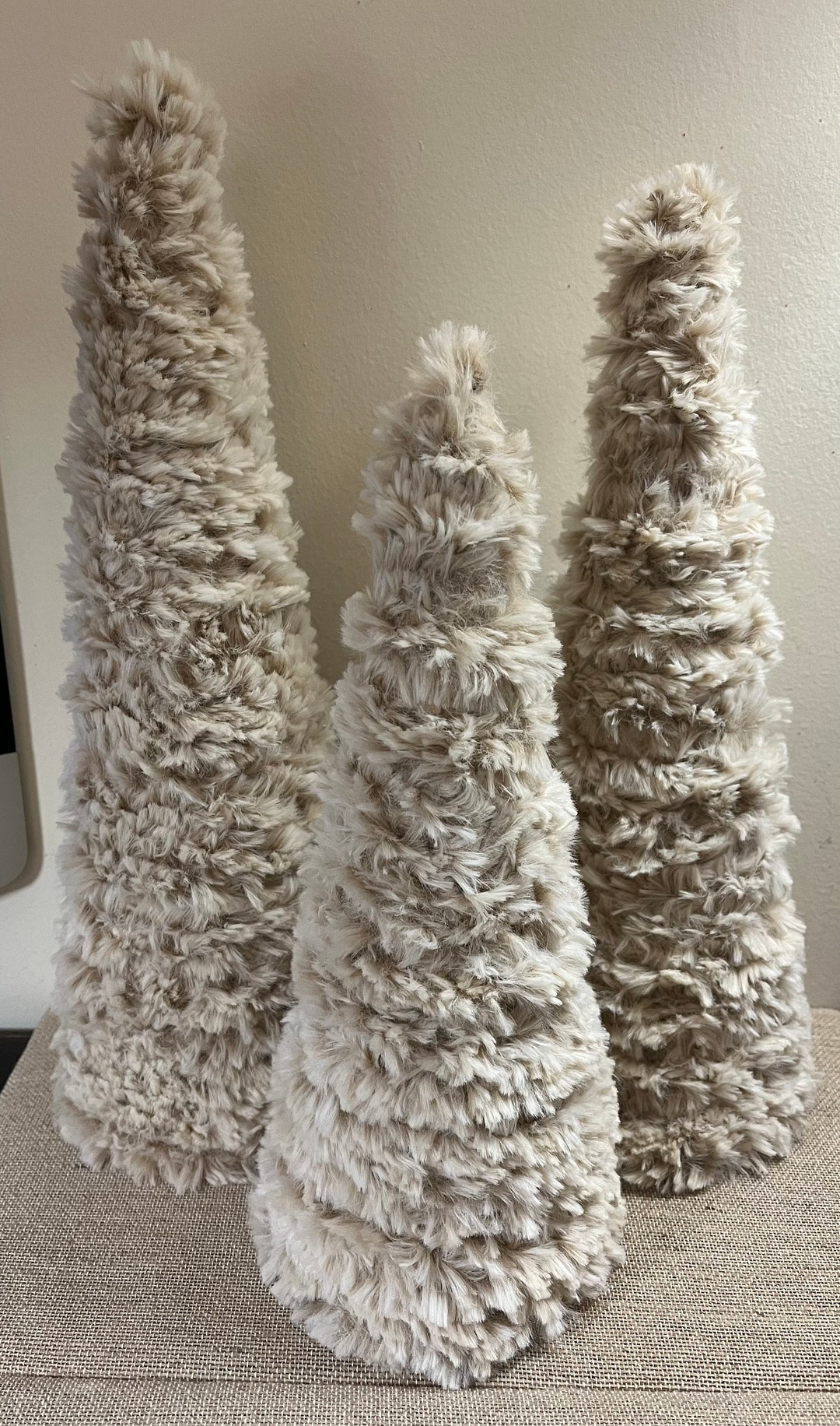 Faux Fur Tree, Mini Christmas Tree, Yarn Wrapped Tree, Farmhouse ...