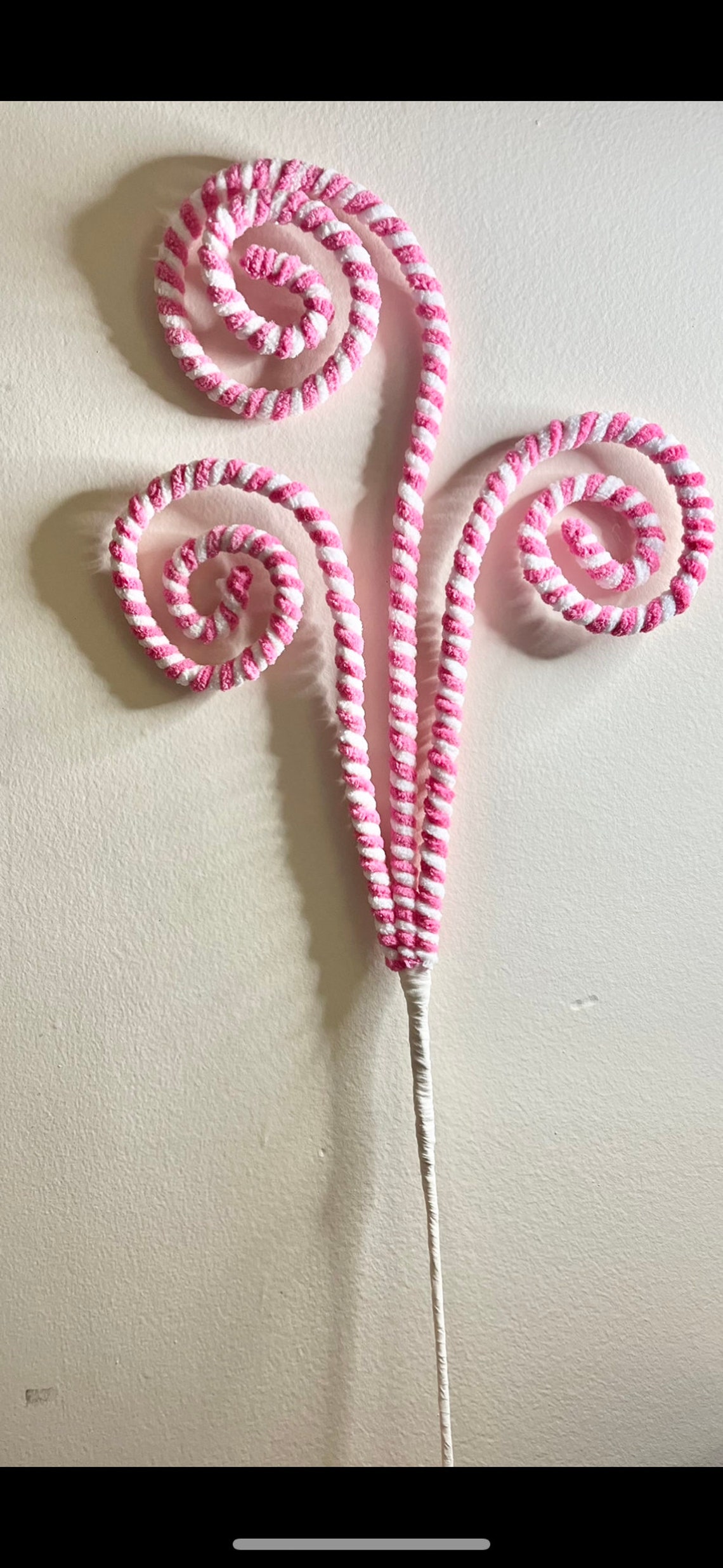 Faux Candy Pink & White Swirl Pick Candy Land Tree Topper Tree Decor ...
