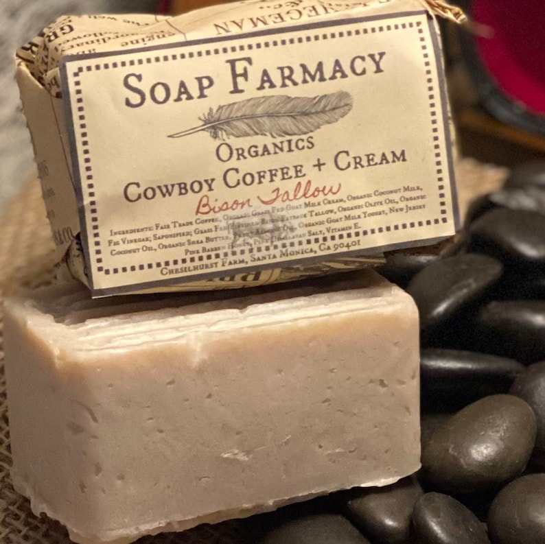 Bison Tallow Cowboy Coffee Soap, Organic Goat Milk Cream, Natural ...