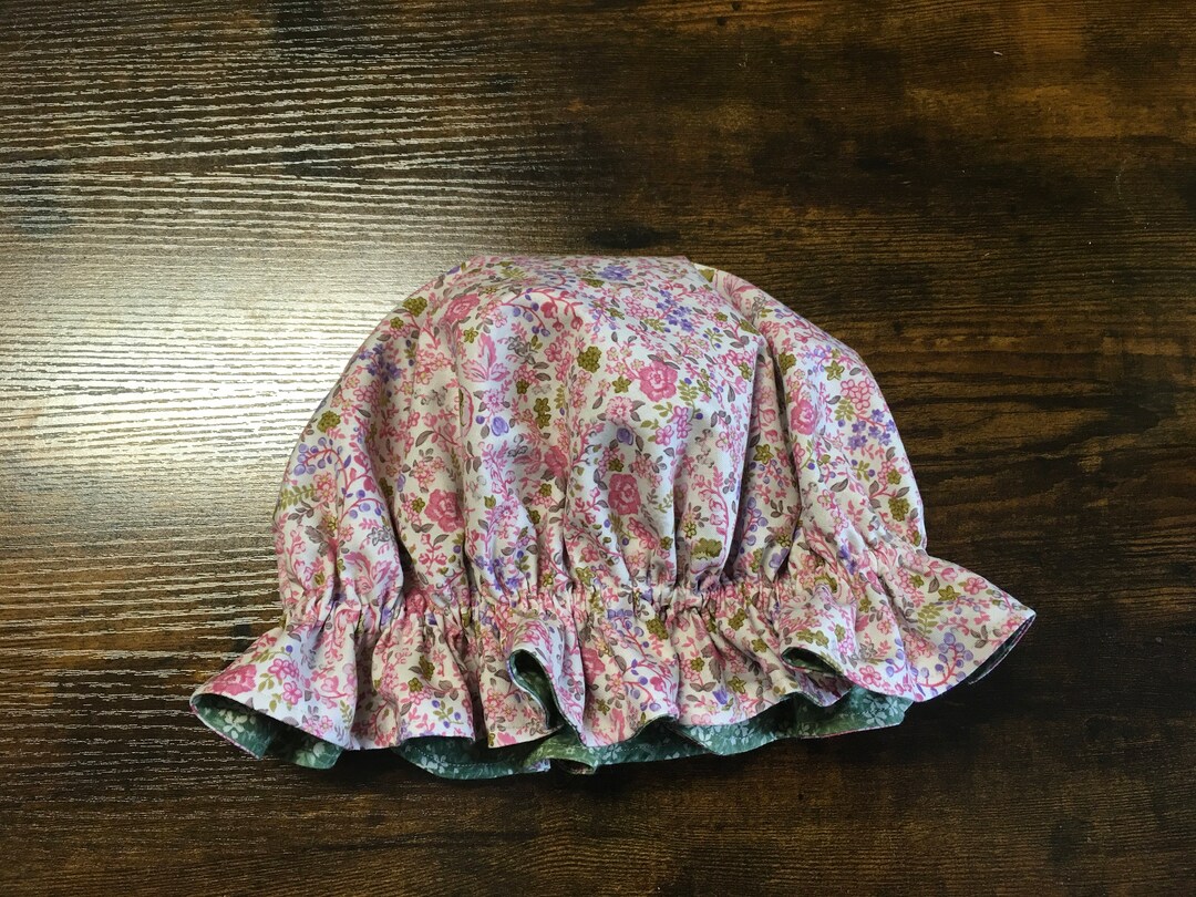 Reversible Calico Prairie Night Cap Child/adult Mob Cap Sleeping Bonnet ...