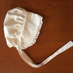 Custom Ruffled Eyelet Bonnets Baby/children Sizes Bonnets Little Girls ...