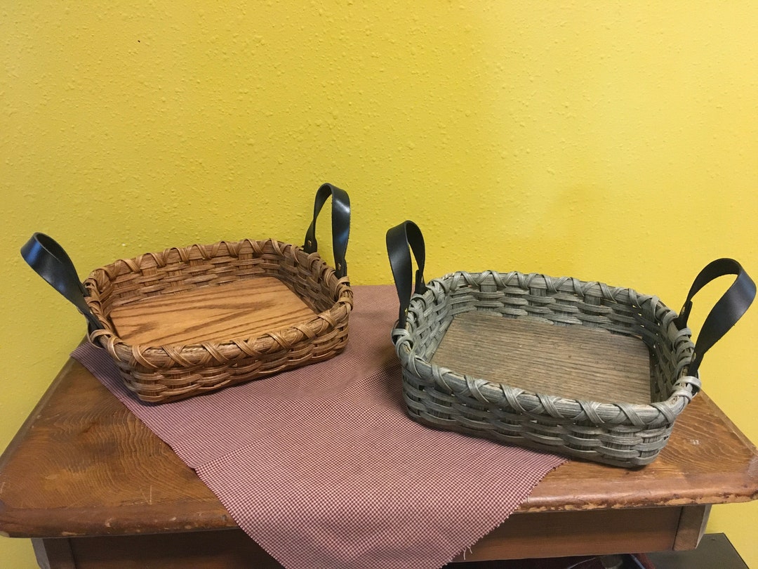 In Stock Casserole 9x9 Basket Woven Basket Leather Handles Basket With ...